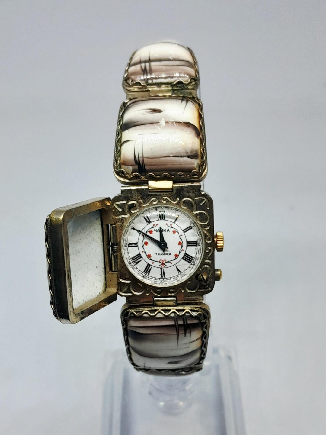Soviet Watch "chaika" With Jasper Stones in Bracelet , Vintage Watch ...