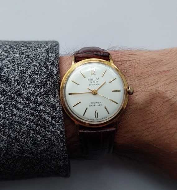 Gold plated watch "Poljot" , Automatic Watch, Soviet … - Gem