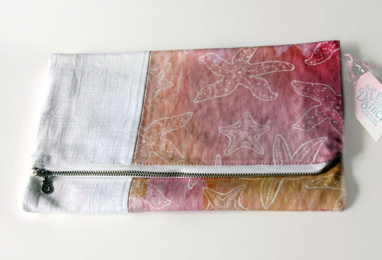best sellers Pink Watercolors Starfish Fold-Over Clutch LARGE, Starfish ...