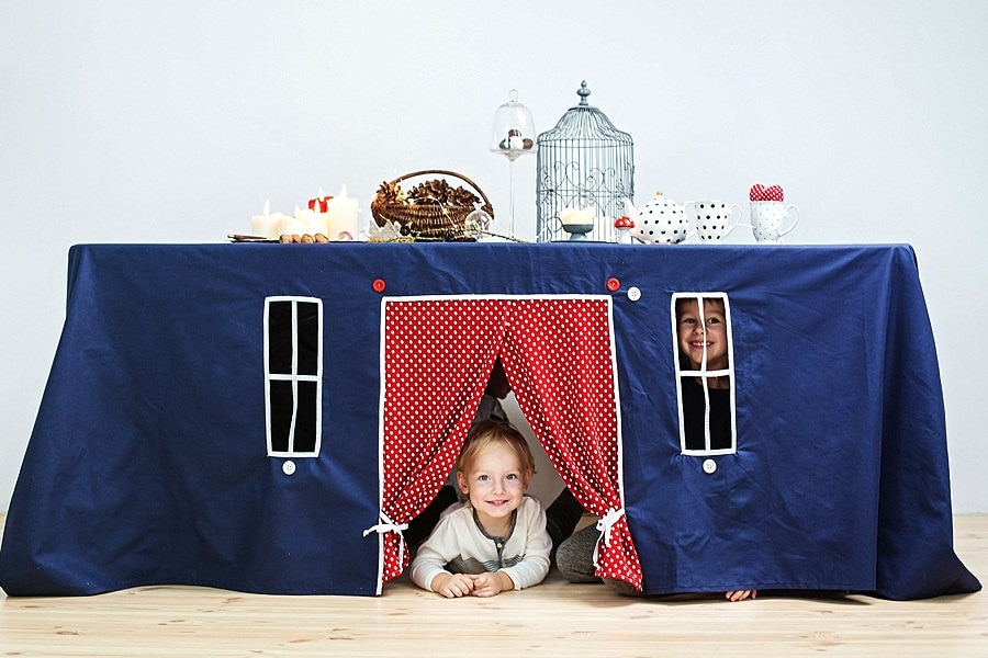 Table Play House, Playhouse, Tablecloth Play House, Play Tent, Outdoor ...