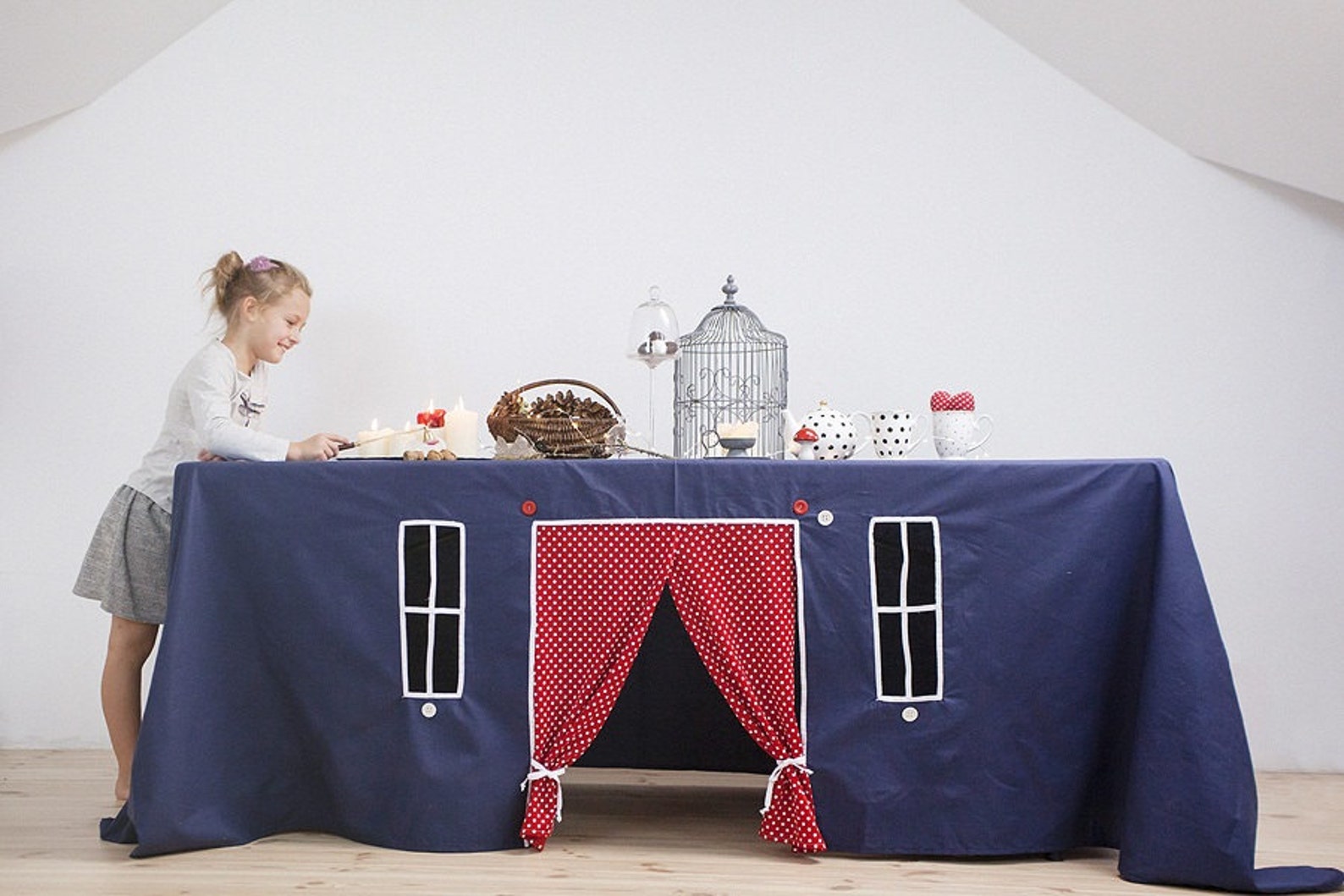 Table Play House, Playhouse, Tablecloth Play House, Play Tent, Outdoor ...