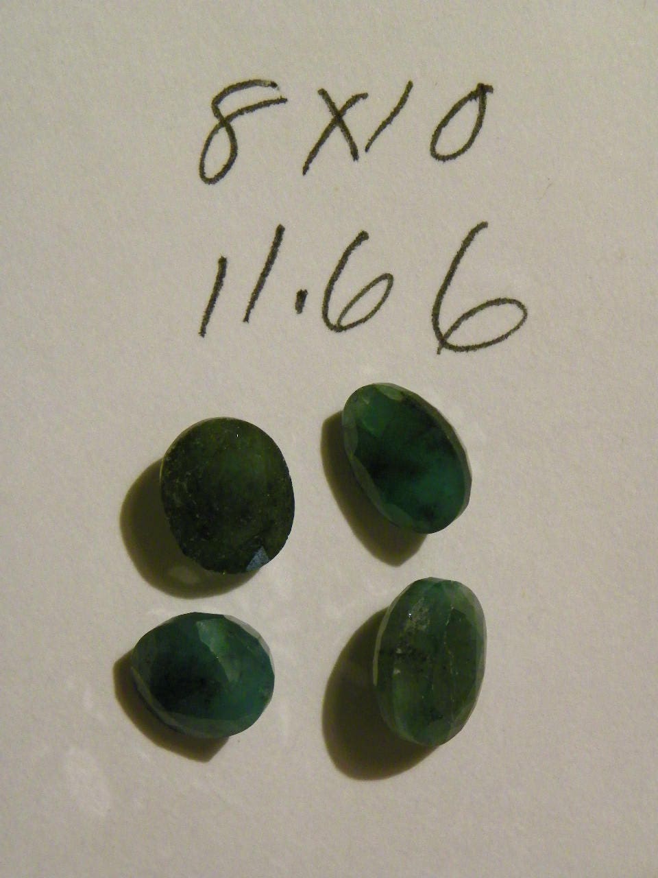 Emeralds 4 of 8x10 MM. Oval Faceted 11.66 Carats Cloudy - Etsy Norway
