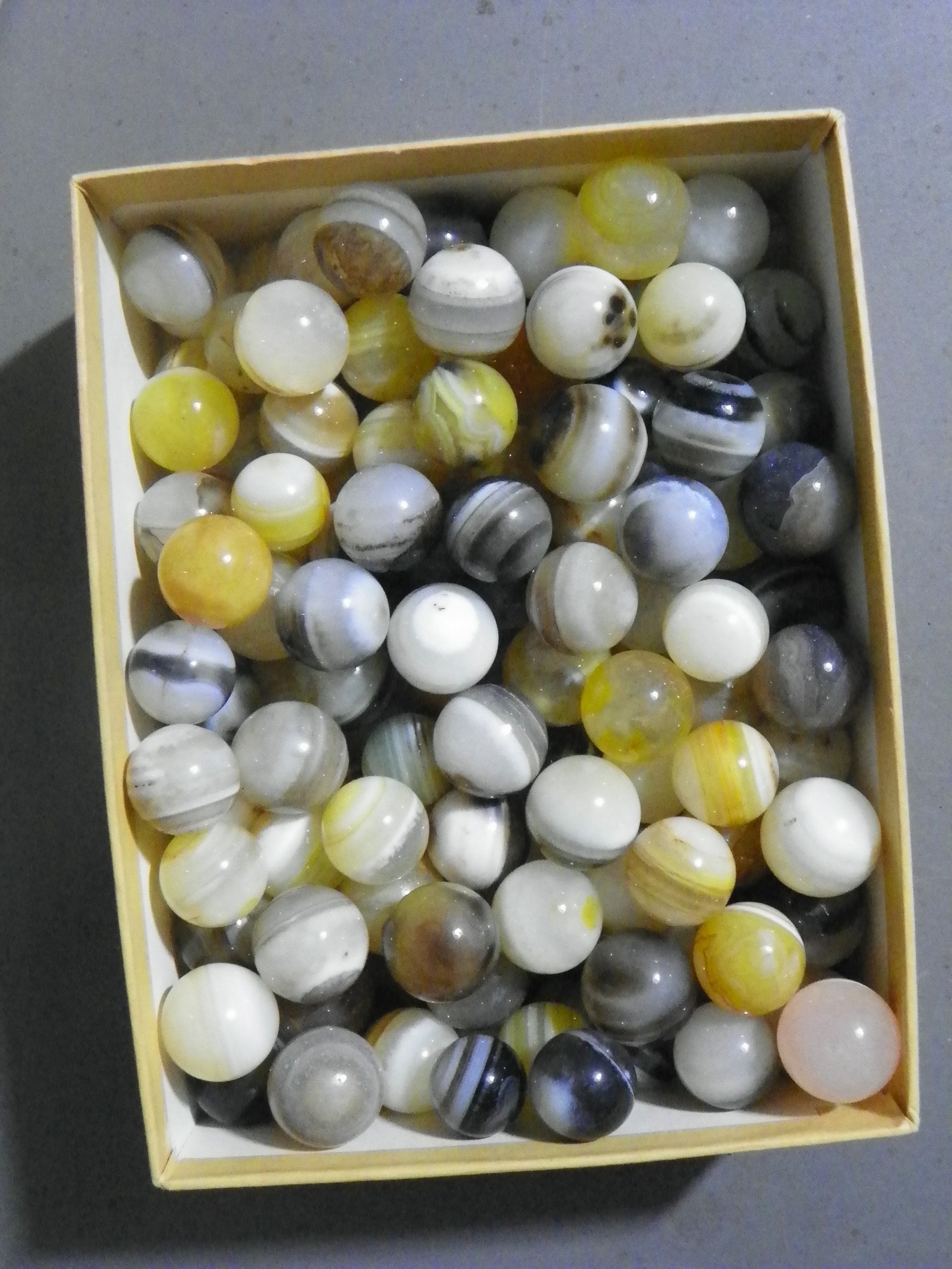 6 of 5/8 to 3/4 Inch Agate Marbles Mostly Banded Mixed Colors Vintage ...