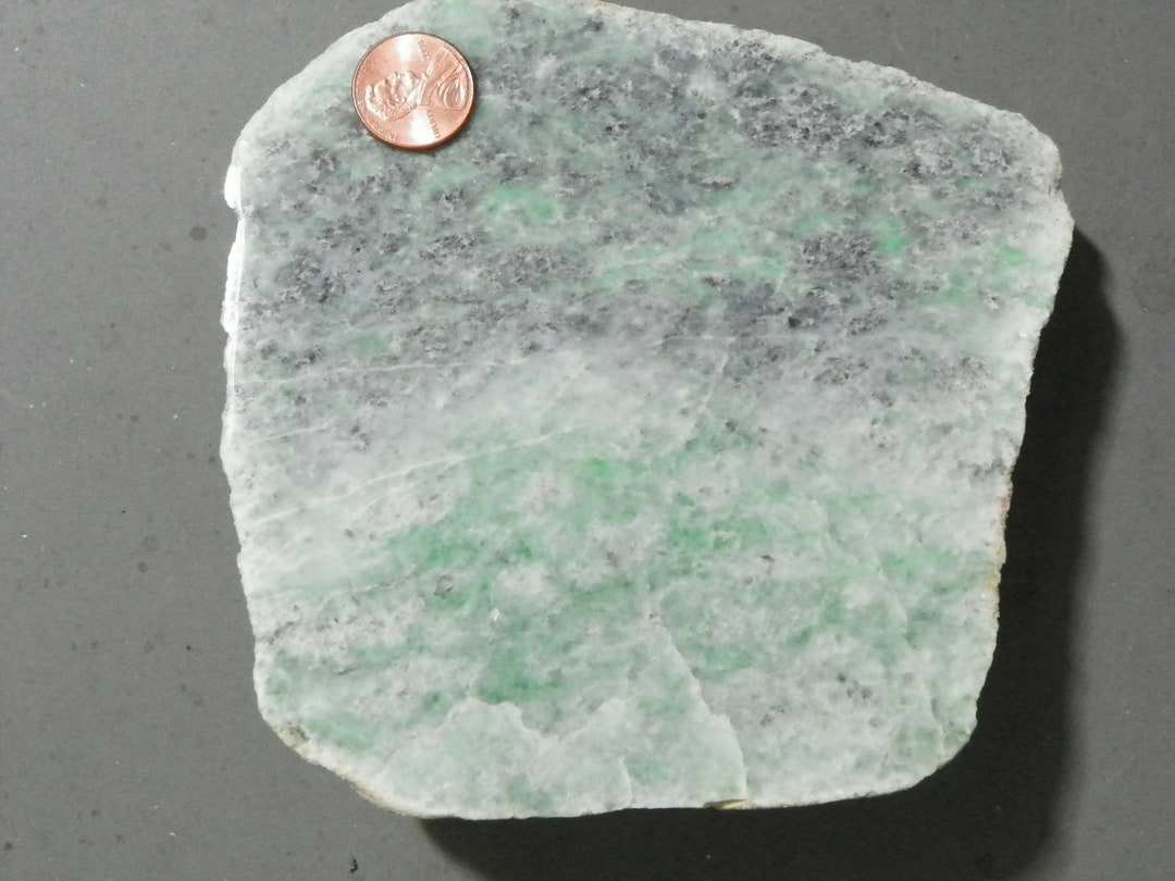 968 Grams Jade Jadeite Burmese Bright Imperial Green Mottled 120.1x122 ...