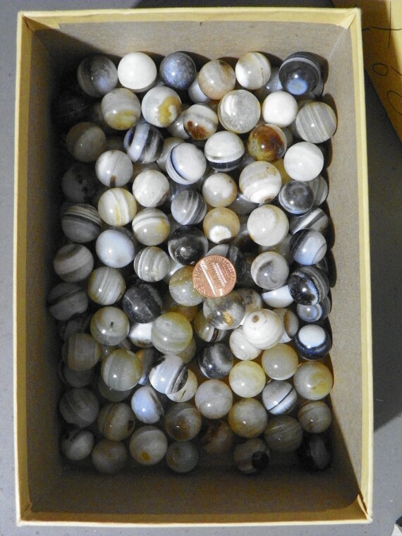 5/8 to 3/4 Inch Banded Agate Marbles 6 Pieces Vintage Hand | Etsy