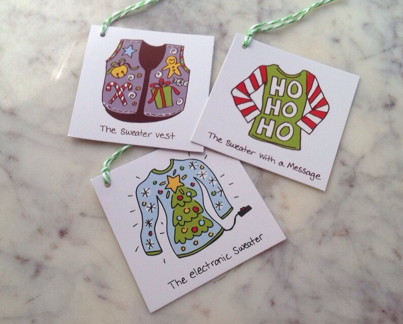 Ugly Sweater Holiday Gift Tags Christmas tags | Etsy