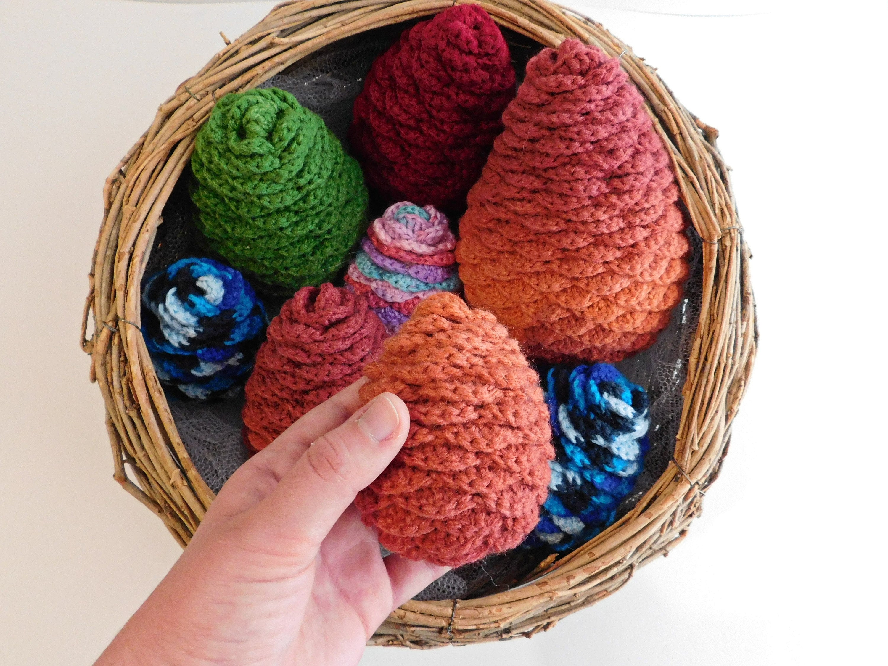 Crochet Pattern Scaley Dragon Eggs Plush, 3 Sizes, Amigurumi Crochet ...