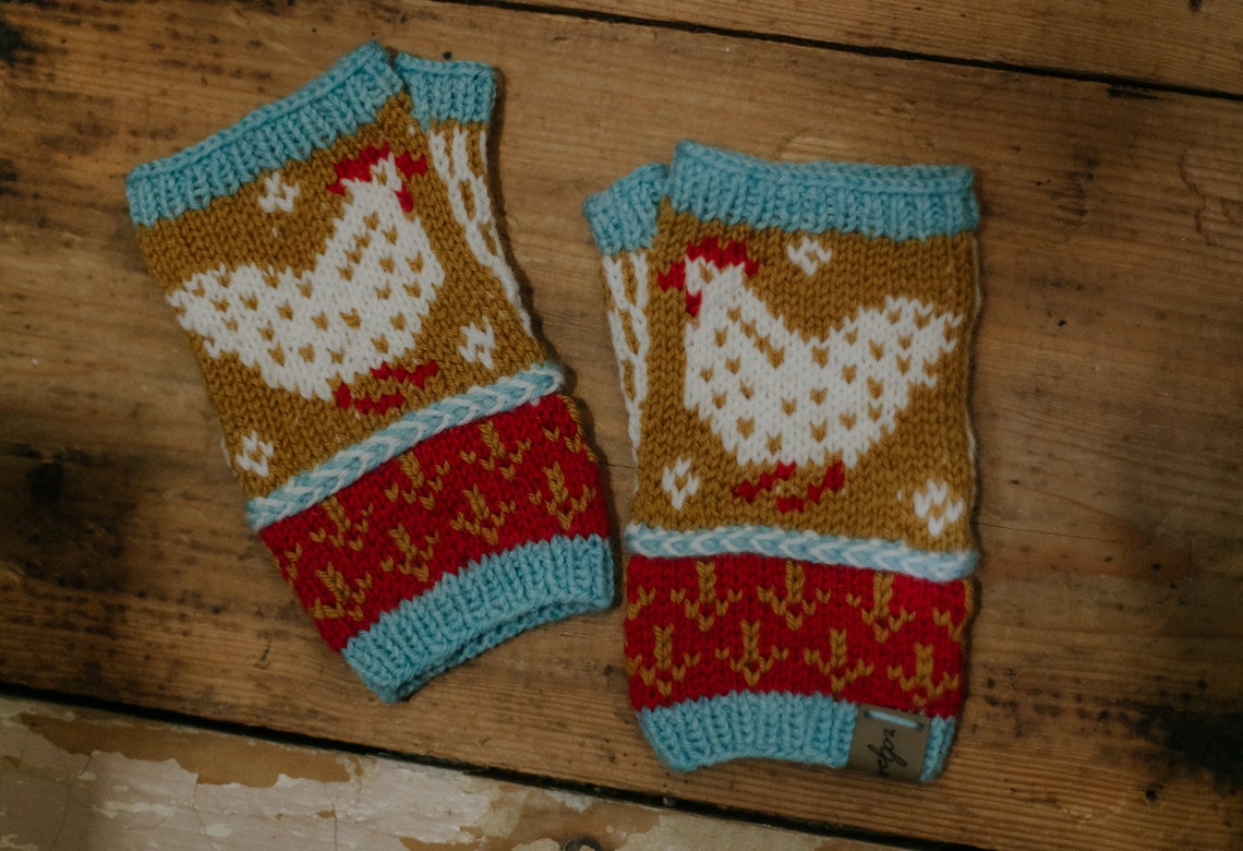 KNITTING PATTERN | Matilda Mitts | Fingerless Mitten | Chicken Mittens ...