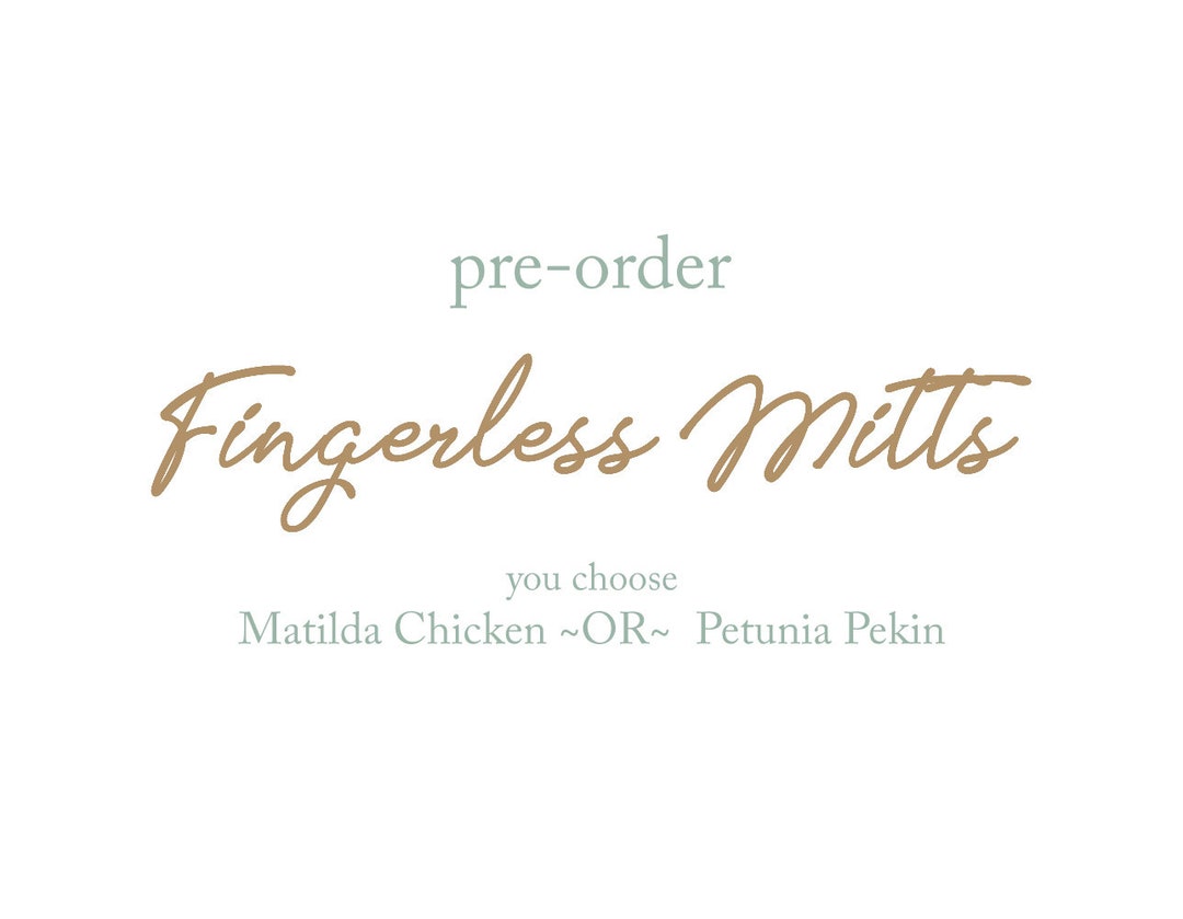 MADE TO ORDER Fingerless Mitts Pre-order Matilda Chicken or Petunia ...
