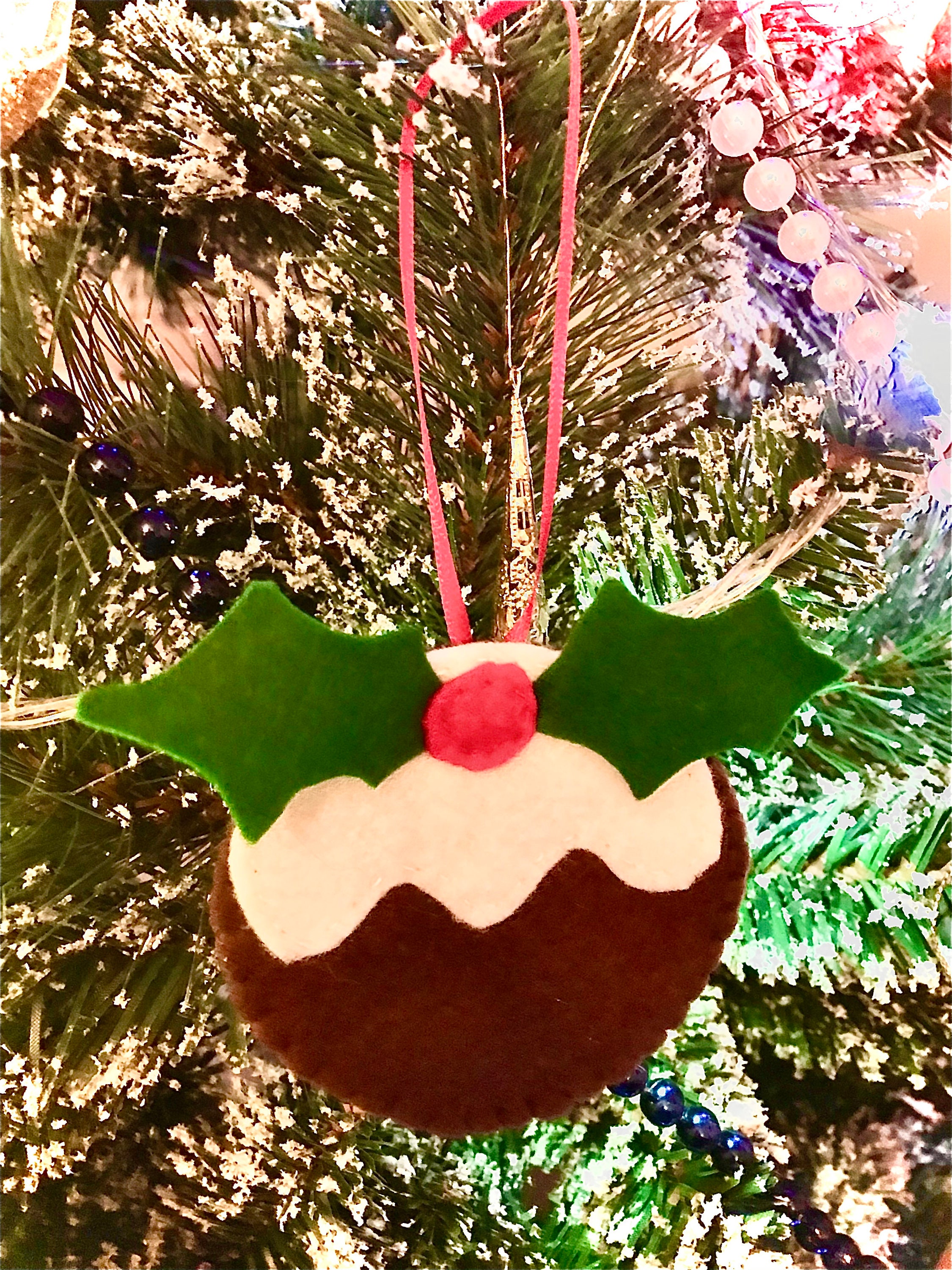 Felt Christmas Pudding Tree Decoration Pattern/template PDF - Etsy