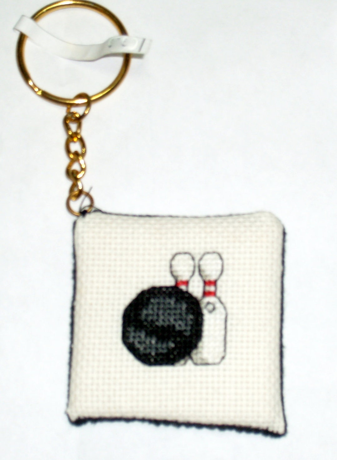 Bowling Cross Stitch Key Chain - Etsy