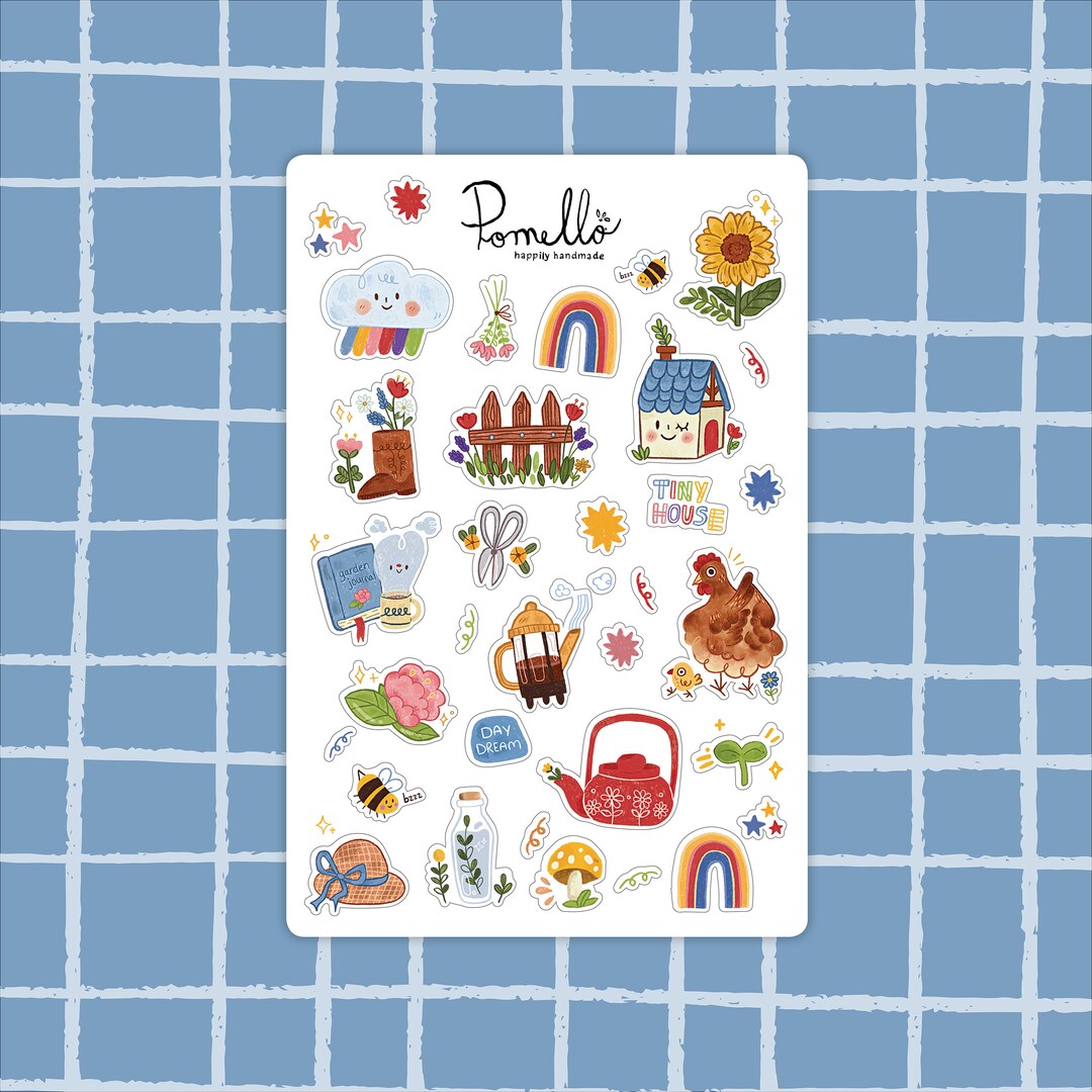 Cottagecore Vinyl Sticker Sheet: Bujo Journal Stickers - Etsy