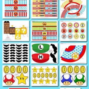 Super Mario Inspired Birthday Decorations - Personalised Printables ...