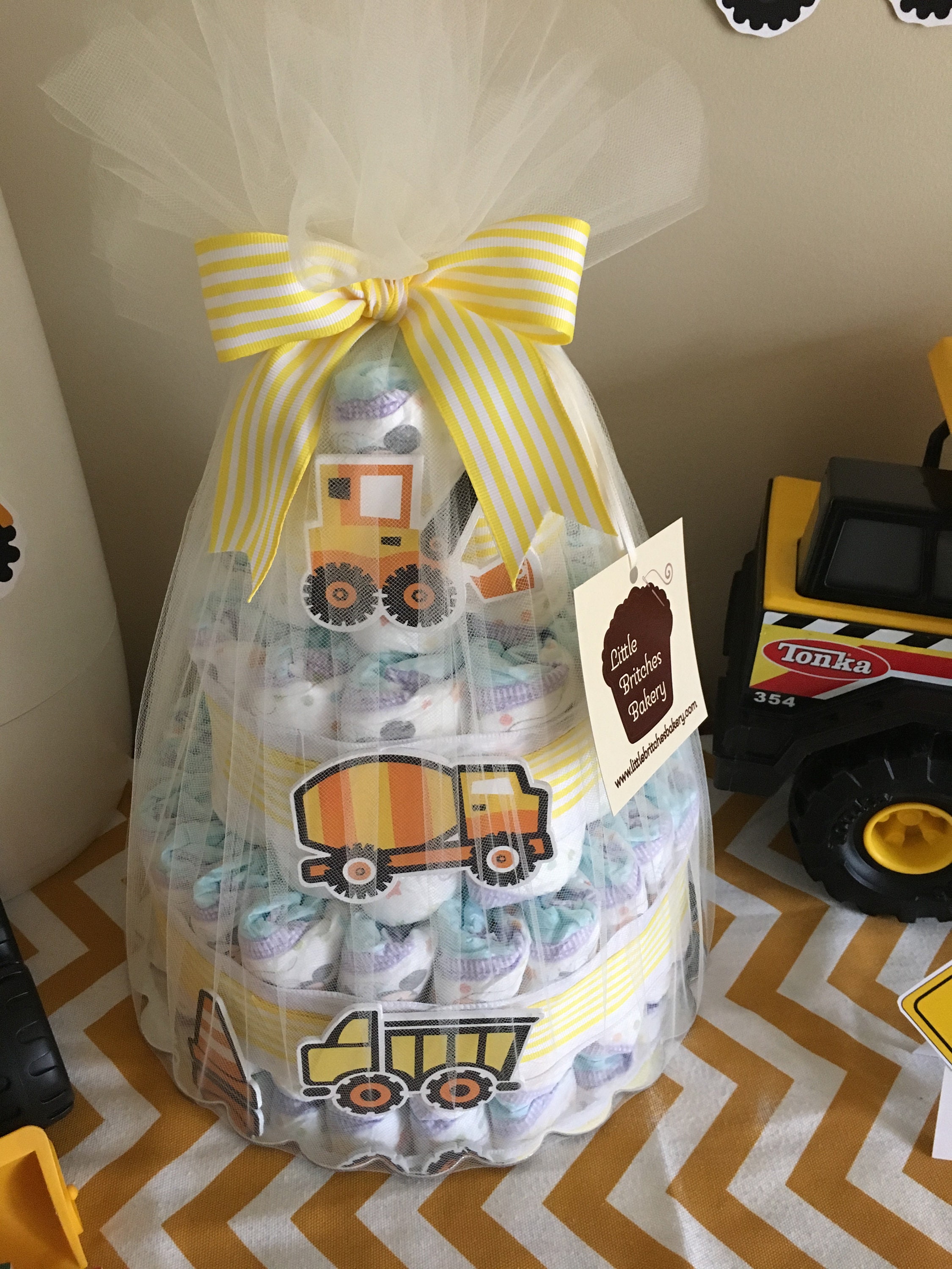 Construction Diaper Cake Centerpiece, Baby Shower Gift - Etsy
