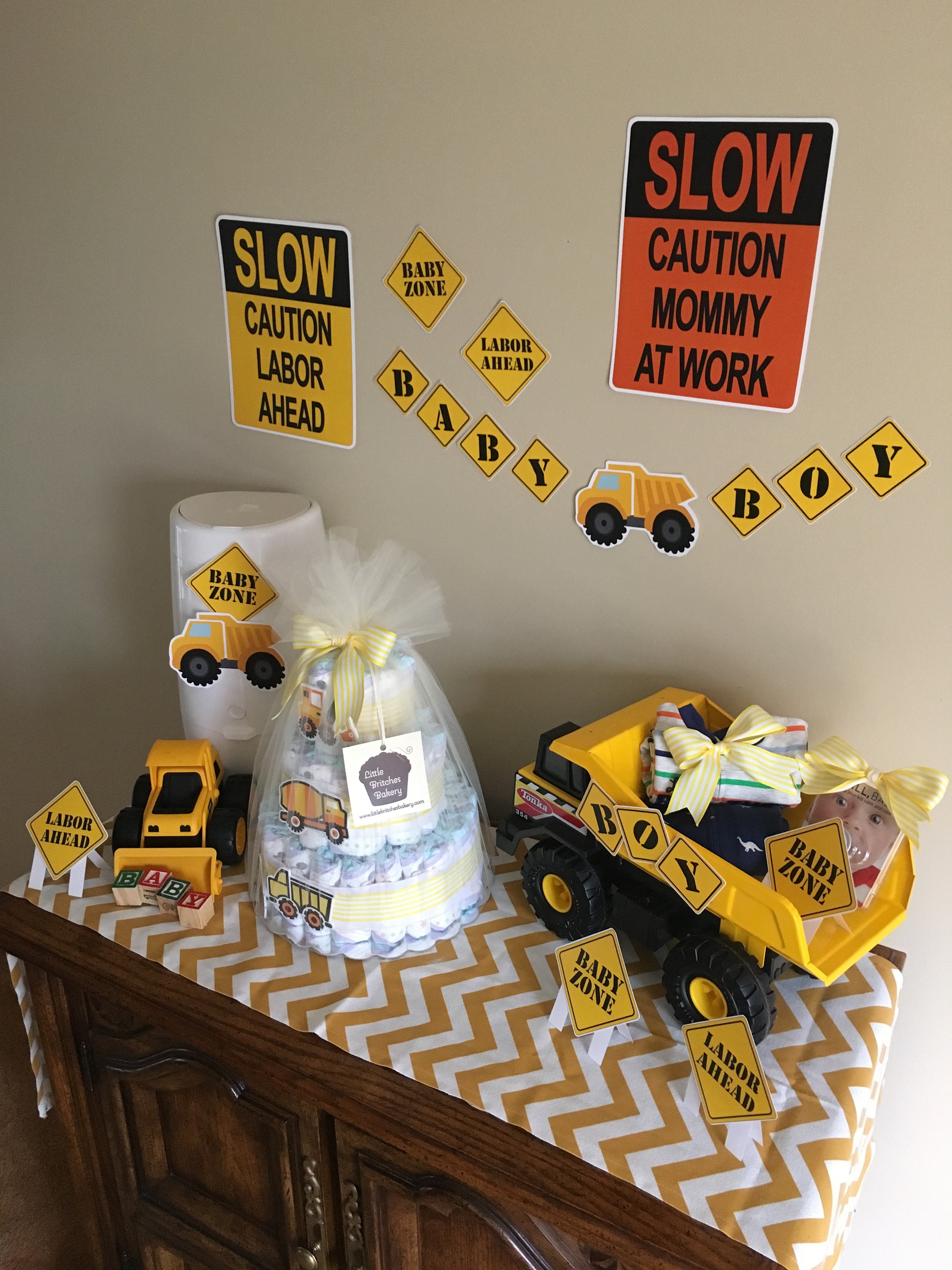 Construction Diaper Cake Centerpiece, Baby Shower Gift - Etsy
