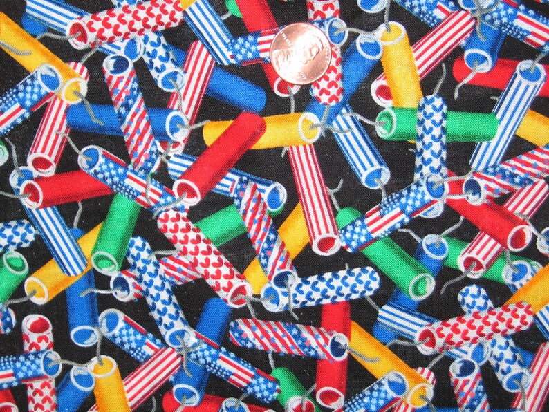 Patriotic, 4th of July, Firecrackers, Red White and Blue Stars ...