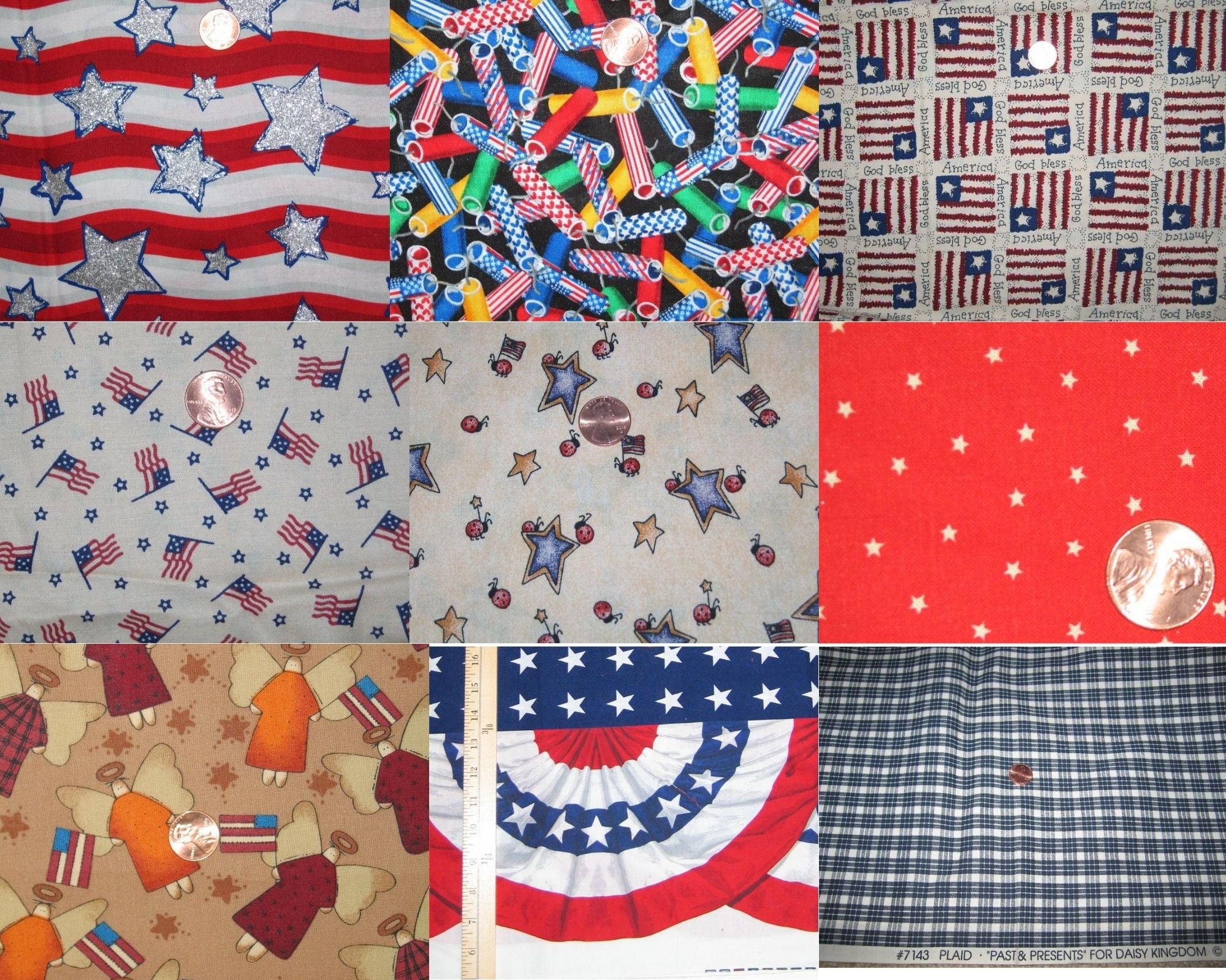 Patriotic, 4th of July, Firecrackers, Red White and Blue Stars ...