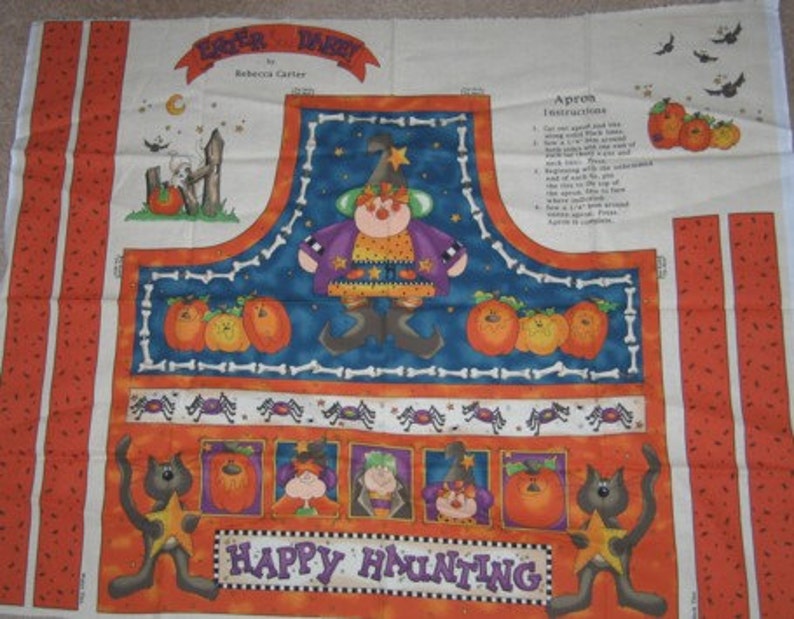 Halloween Fall Fabric Panels Halloween Happy Haunting, Fall Scarecrow ...