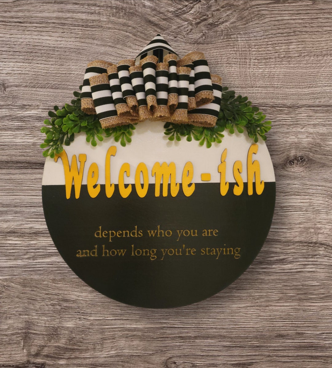 Front Door Hanger / Welcome Sign / Welcome-ish / Wooden Welcome Sign ...