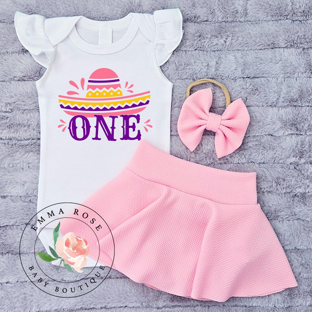 First Fiesta Birthday Outfit Girl, Pink Purple Fiesta First Birthday ...