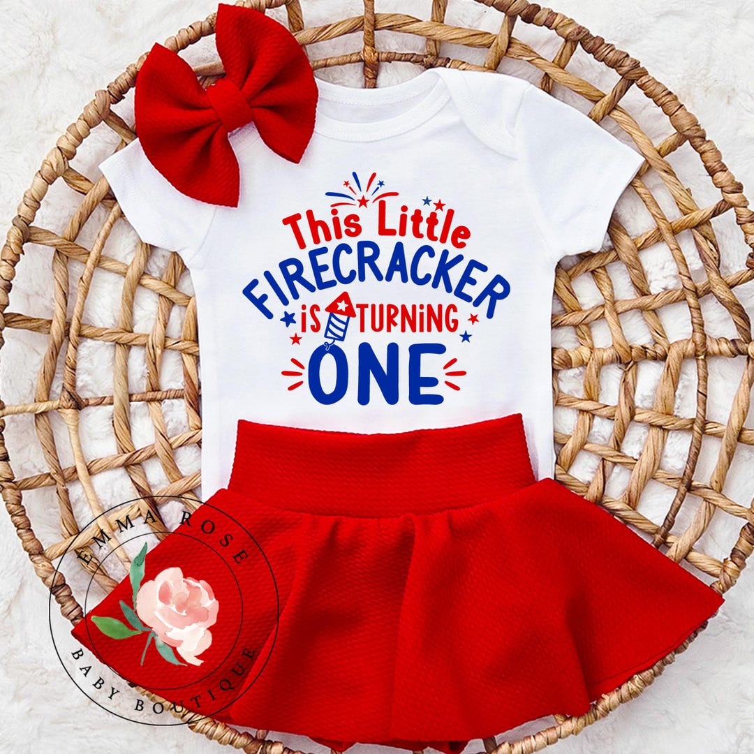 Little Firecracker is One First Birthday Outfit, One Little Firecracker ...