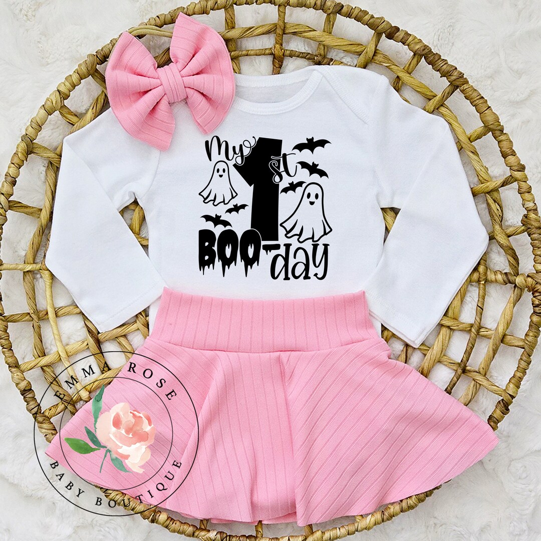 First Boo Day Outfit Girl, Pink Spooky One First Birthday Outfit Girl ...
