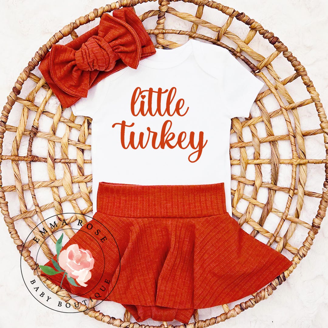 Little Turkey Thanksgiving Outfit Girl, First Thanksgiving Outfit ...