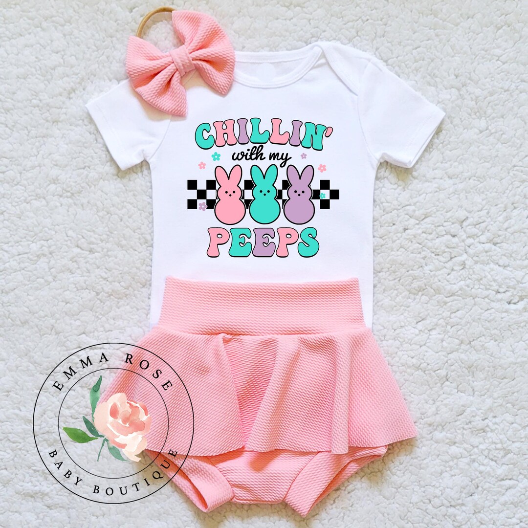 Chillin With My Peeps First Easter Outfit Girl, Purple Easter Outfit ...