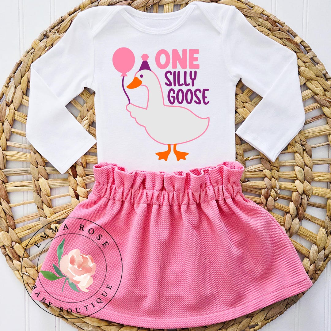 One Silly Goose First Birthday Outfit Girl, One Silly Goose Shirt, One ...