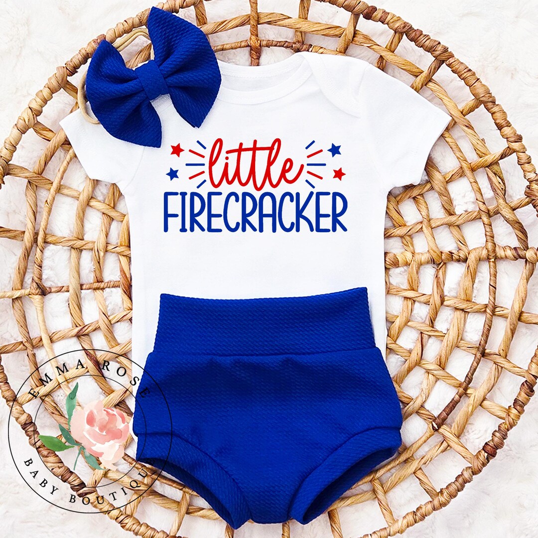 Little Firecracker 4th of July Outfit Gender Neutral, Baby Boy Little ...