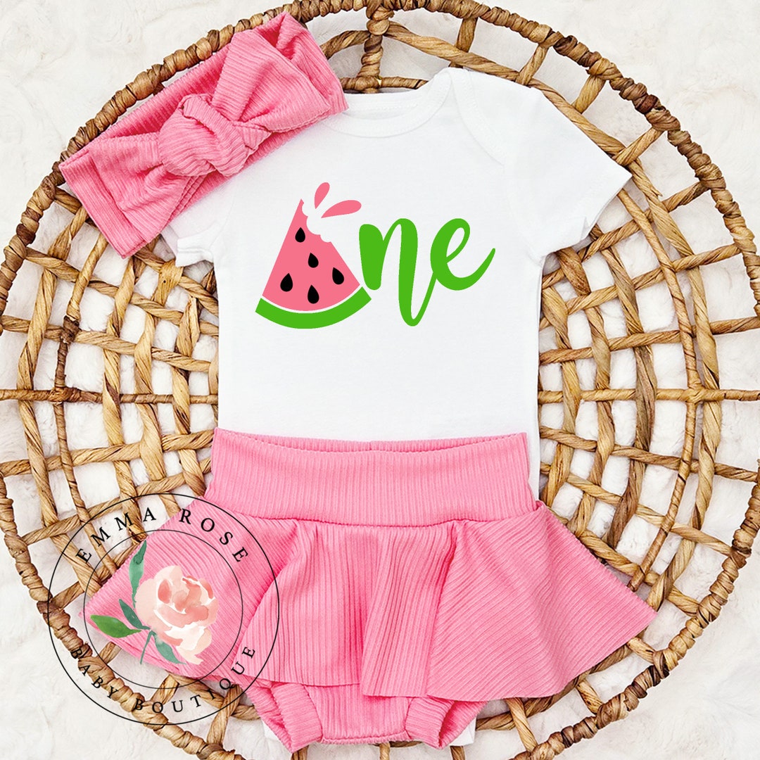 One in a Melon First Birthday Outfit Girl, Sweet One Watermelon Outfit ...