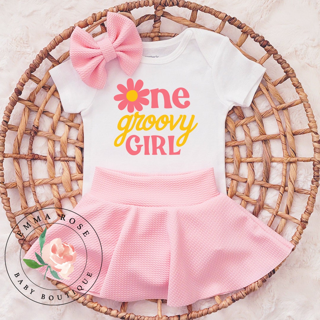 Groovy One First Birthday Outfit, Baby Girl Clothes, Retro Birthday ...
