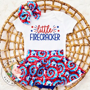 Little Firecracker First 4th of July Outfit Girl, Little Firecracker ...