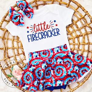 Little Firecracker First 4th of July Outfit Girl, Little Firecracker ...