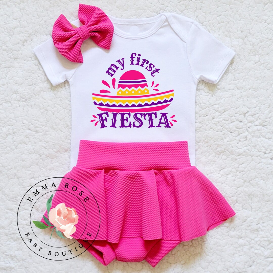 First Fiesta Birthday Outfit, Pink Purple Fiesta First Birthday Outfit ...