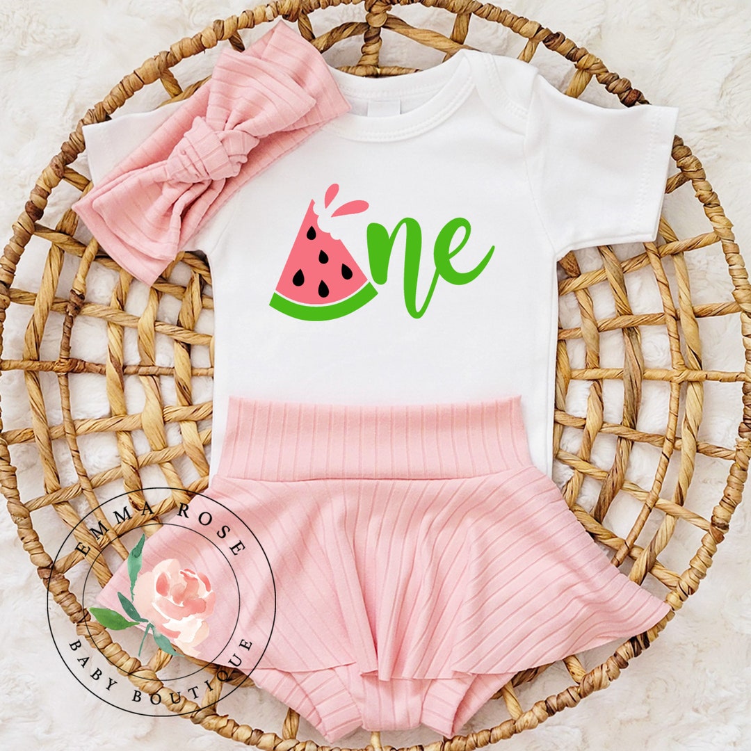 One in a Melon First Birthday Outfit Girl, Sweet One Watermelon Outfit ...