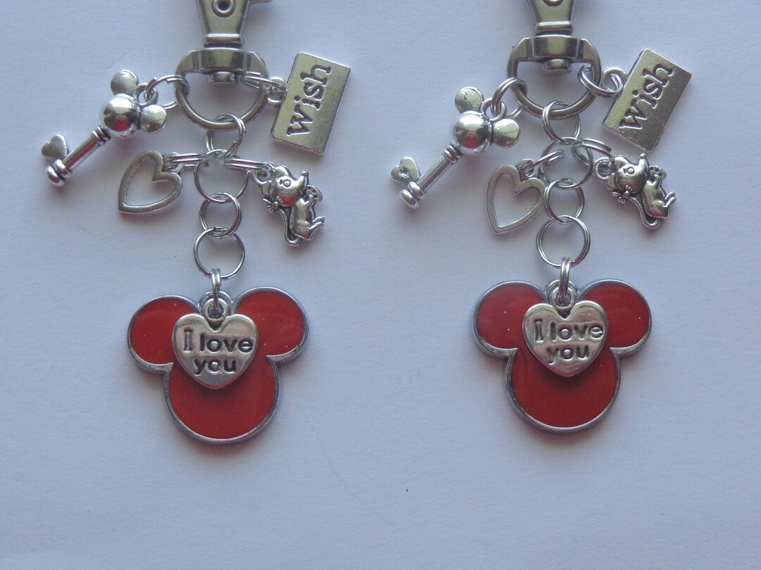 Minnie Mickey Mouse Key Chain: Lot of 2, Wish, Love You, Car/purse ...