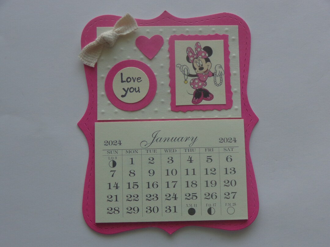 Disney Minnie Mouse Love You 2024 Magnetic Mini Monthly Tear - Etsy