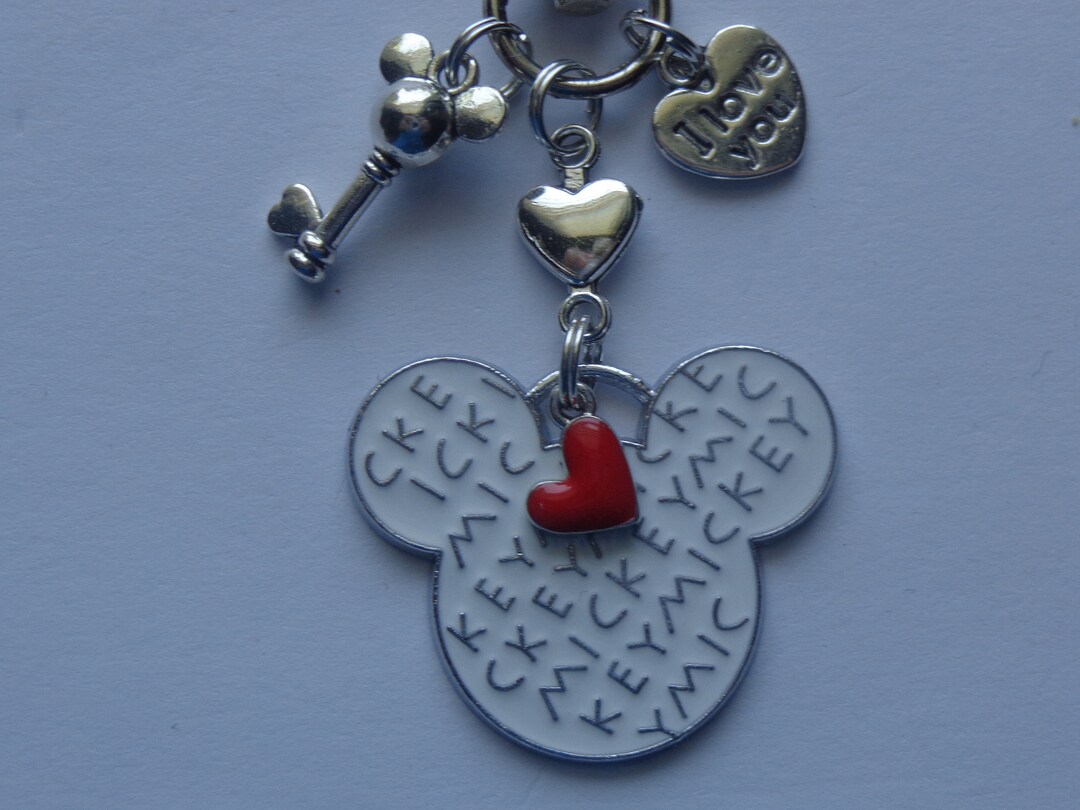 Minnie Mouse, Mickey Mouse, Love You, Heart, Beaded Purse Charm ...