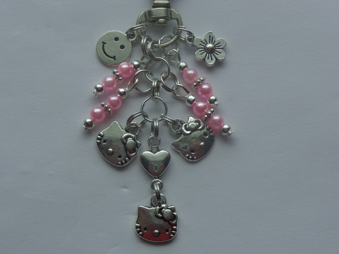 Hello Kitty, Smiley Face, Flower, Pink Beads, Key Chain, Bag Charm ...