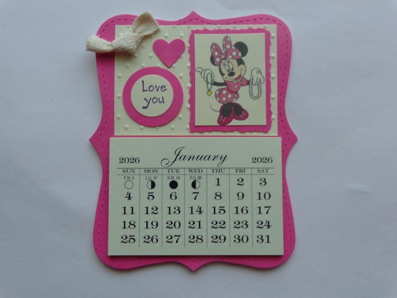 2026 Mini Magnetic Moon Calendar: Minnie Mouse, Auto, Fridge, Cabinet ...