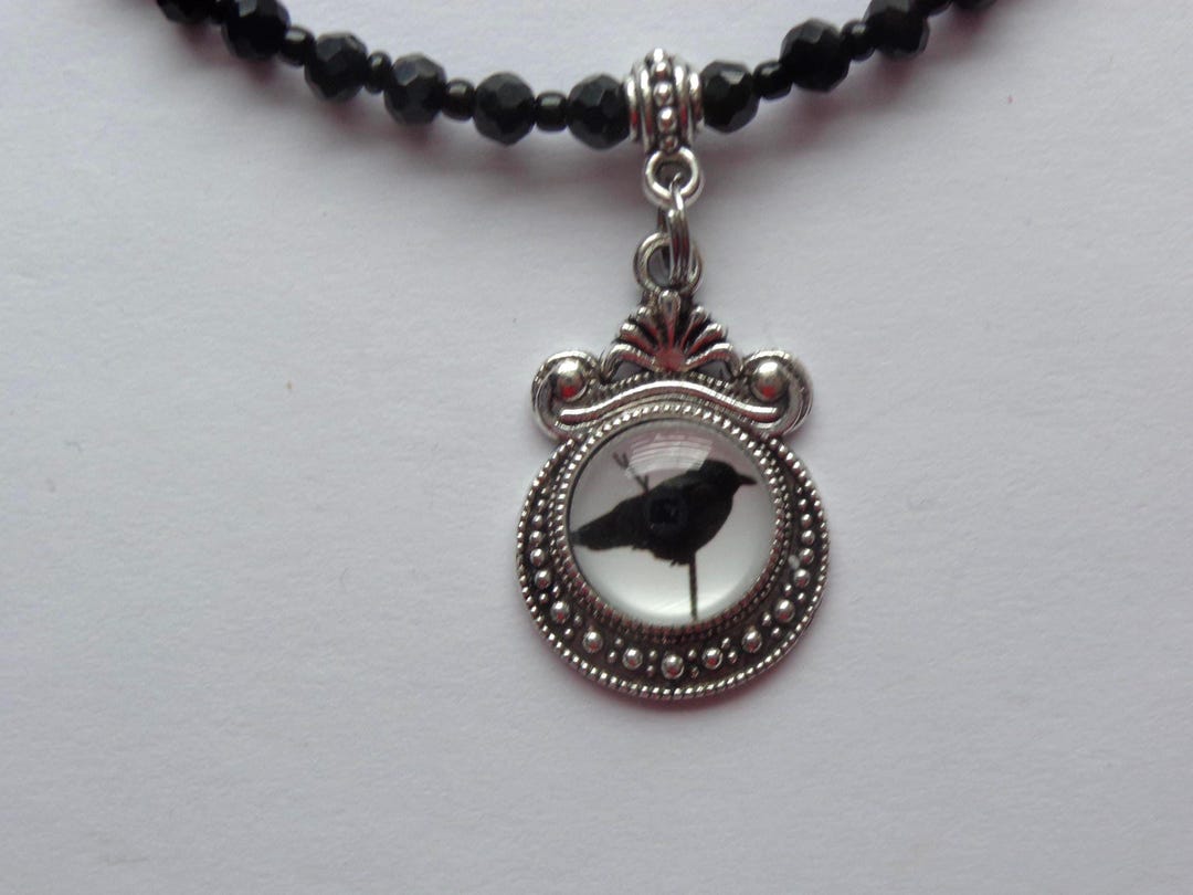 Gothic, Raven, Crow Choker, Necklace, Crystals, Adjustable, 3 ...