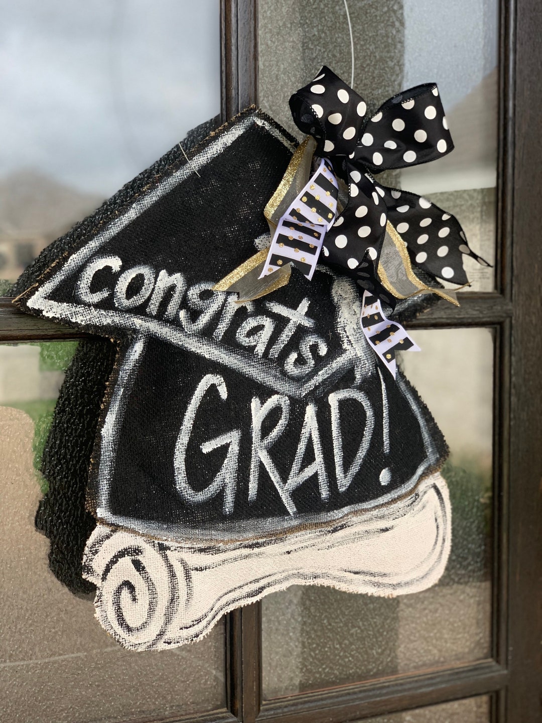 Graduation Burlap Door Hanger - Etsy