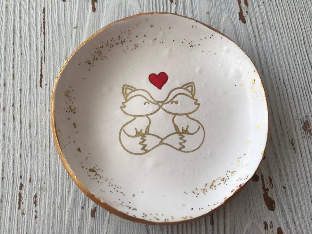 Fox Ring Dish, Fox Gifts, Wedding Fox Jewelry Dish, Fox Catchall, Fox ...