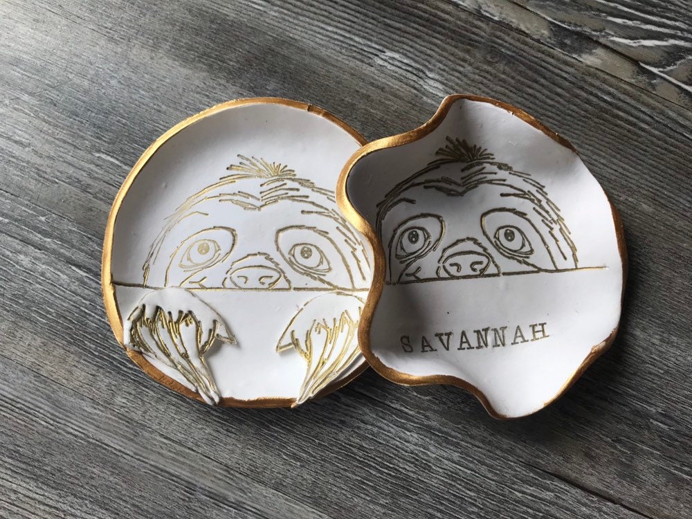 Sloth Ring Dish Personalized Sloth Gift Sloth Home Decor | Etsy