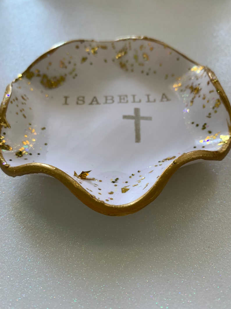 Personalized Confirmation Gift: Polymer Clay Ring Dish, First Communion ...
