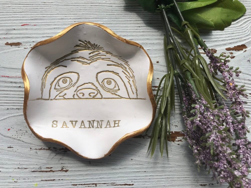 Sloth Ring Dish Personalized Sloth Gift Sloth Home Decor | Etsy