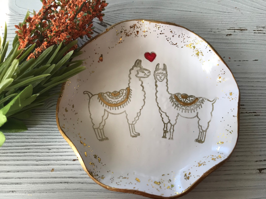 Llama Ring Dish: Handmade Polymer Clay Jewelry Trinket Holder - Etsy