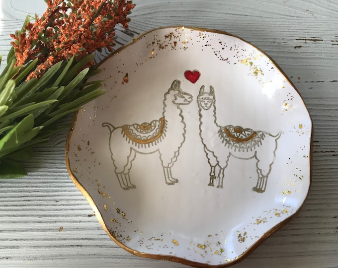 Llama Ring Holder, Llama Gifts, Ceramic Llama Figurine, Lama Jewelry ...