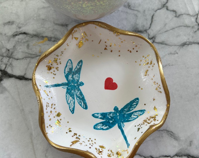 Large Blue Dragonfly Ceramic Spoonrest and Tea-bag Holder. Handmade ...
